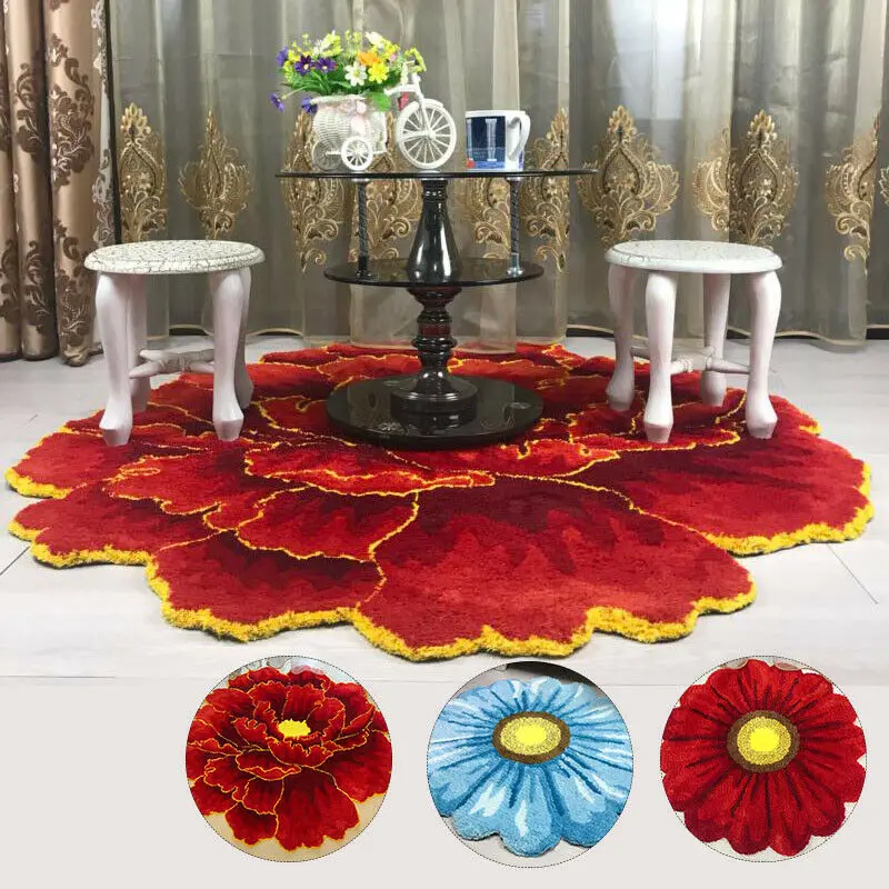 3D-Peony-Pattern-Thick-Carpet-Nordic-Art-Flower-Rug-Soft-Flocking-Daisy ...