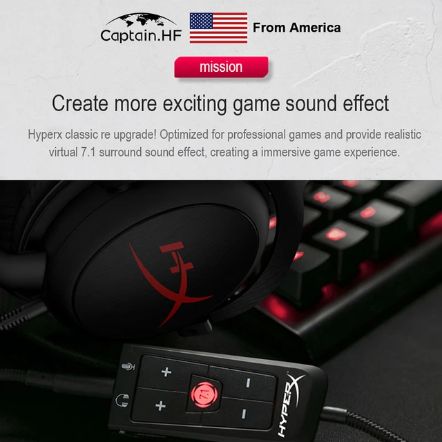 US Captain PRO Hyper X Cloud Core Gaming Headset, for PC, Laptops ...