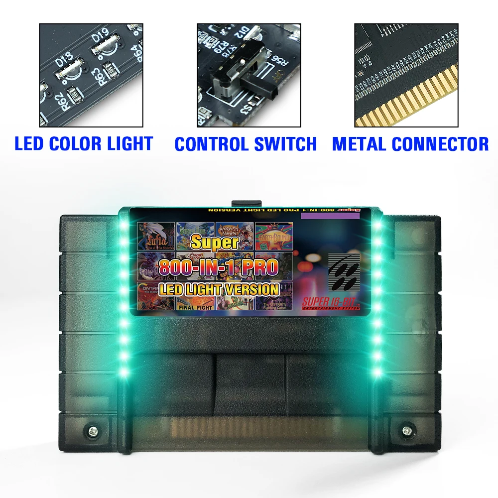 KY-Technology-Super-800-in-1-Pro-LED-Light-Version-Remix-Game-Card-for ...