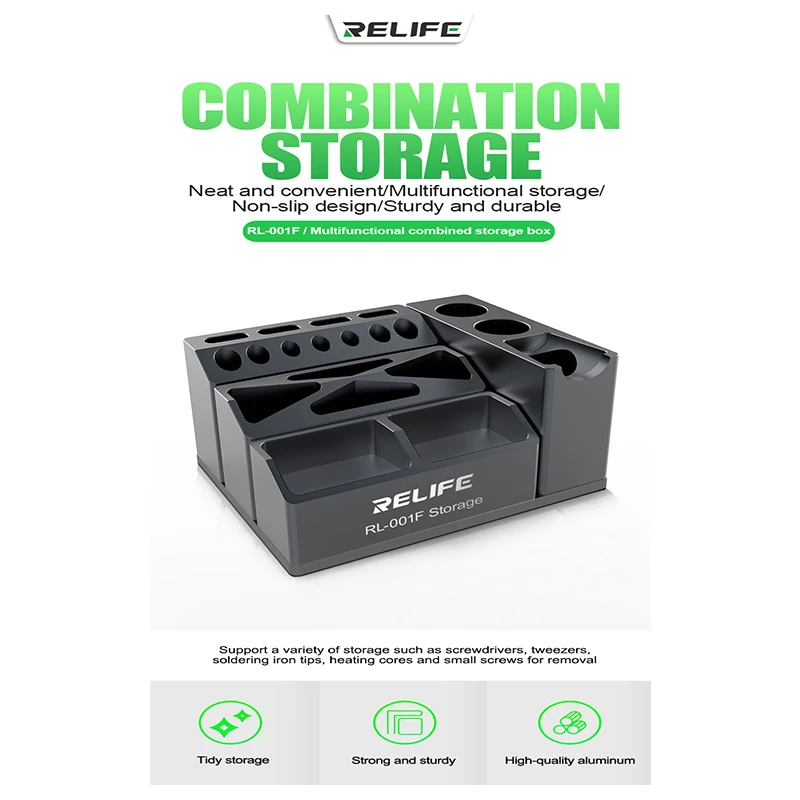 RELIFE RL 001F Storage Box Tweezers Screwdriver Screw Parts Organizer ...