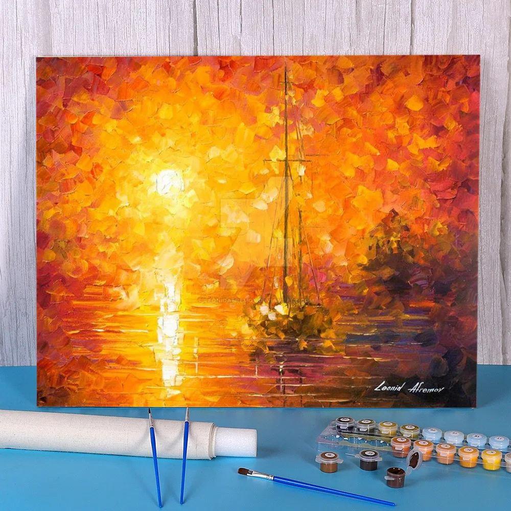 Modern Paint By Numbers Kit Orange Creamsicle Craft Supplies & Tools ...