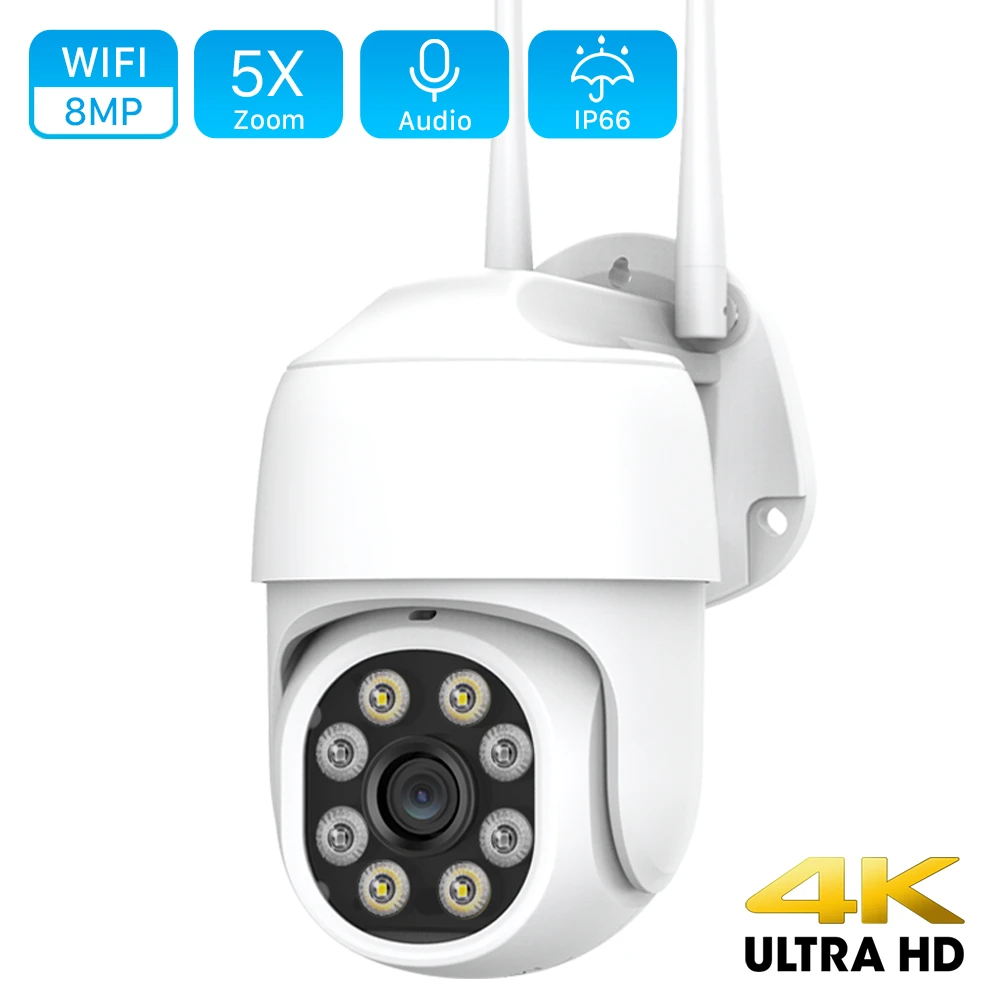 Outdoor 8mp 4k Ptz Wifi Ip Camera 1080p 5x Digital Zoom Auto Tracking ...
