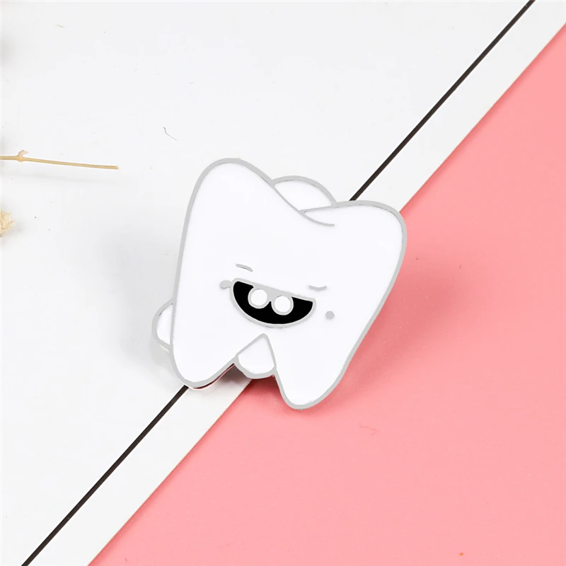 BROCHE,Teeth 2--Épingles en émail à dents de couleur or ou argent ...