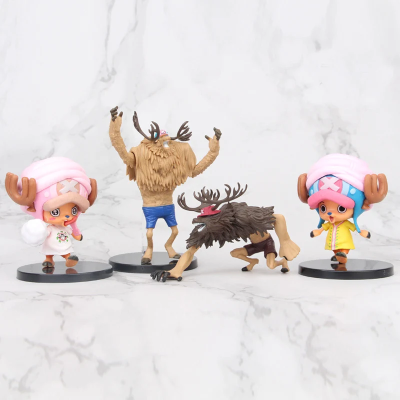 4pcs/set Anime One Piece Figure Tony Chopper 4 Styles Monster Chopper ...