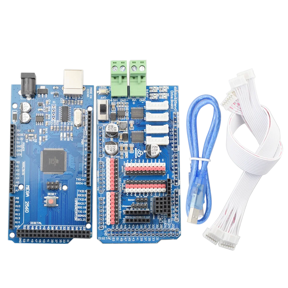 6-12V 4 Motors 9 Servos Driver Board for Arduino MEGA2560 Mecanum Wheel ...