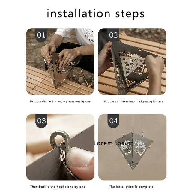 Christmas Triangle Camping Wood Stove Stainless Steel Triangle ...