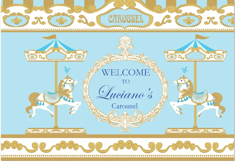 Blue Carousel Clipart
