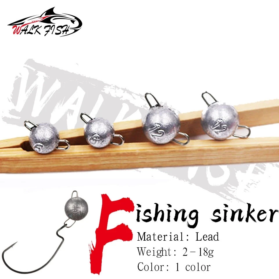WALK-FISH-5PCS-Lot-Jig-Head-Bullet-Weights-Soft-Lure-Group-2g-18g-Hook ...