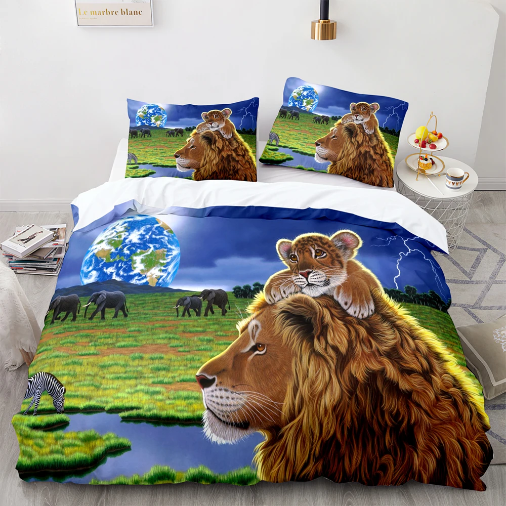 Beast-lion-Bedding-Set-Single-Twin-Full-Queen-King-Size-Animal-Bed-Set ...