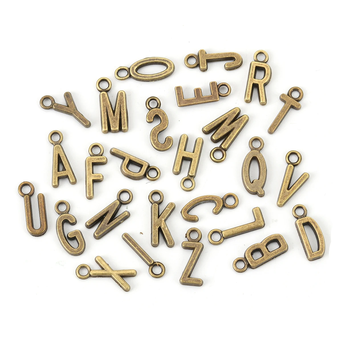 Zink Legierung Auf Charms Alphabet/Brief Antike Bronze Gemischt ...