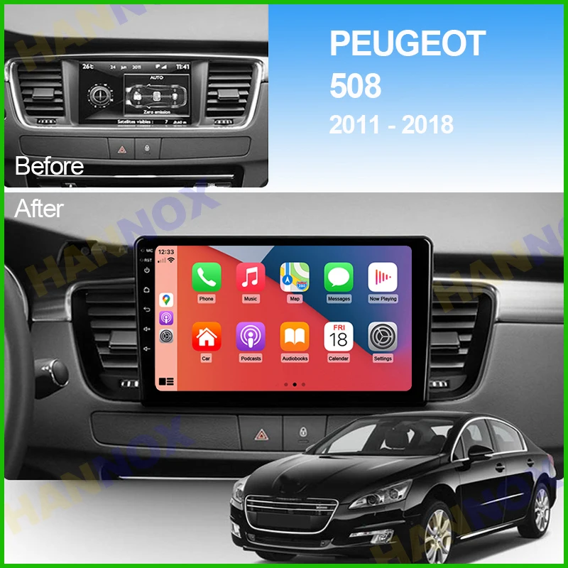 Para Peugeot 508 2011-2014 2015 2016 2017 2018 Rádio Do Carro Android ...