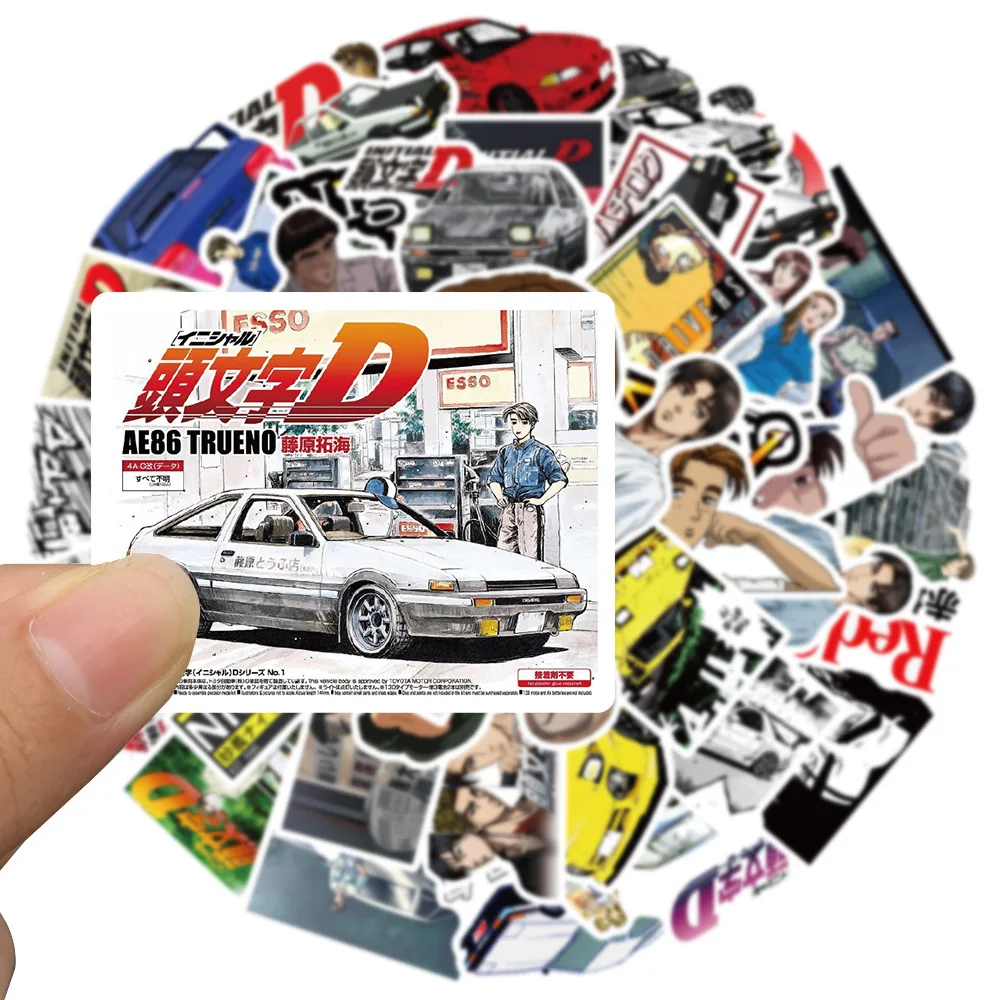 10-50PCS-Anime-Initial-D-Cartoon-Stickers-Laptop-DIY-Fridge-Guitar ...