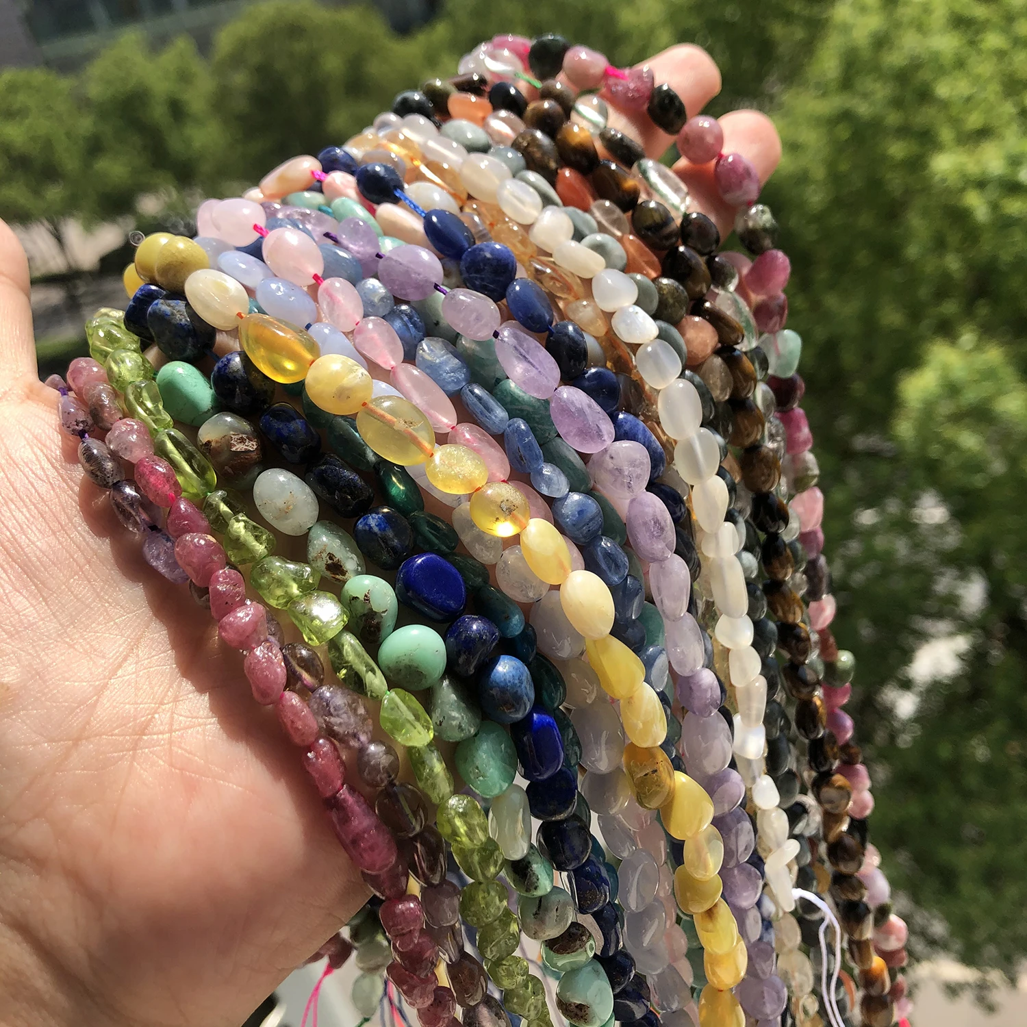 5-8mm Natural Gem Irregular Crystal Agates Jades Opal Beads Loose ...