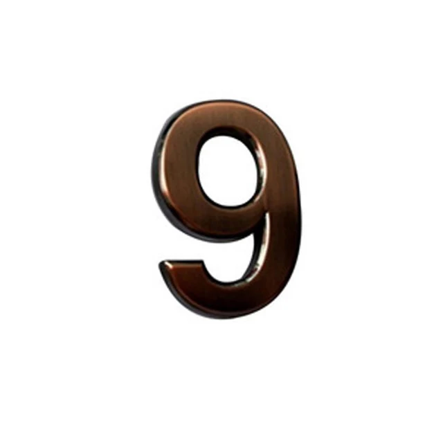 Bronze 3D Digits 0-9 Number Sticker Plating Number Metal Building Door ...