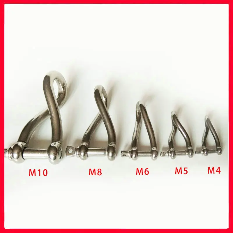 HQ 5PCS Twist shackle with screw pin stainless steel AISI 316 twisted ...
