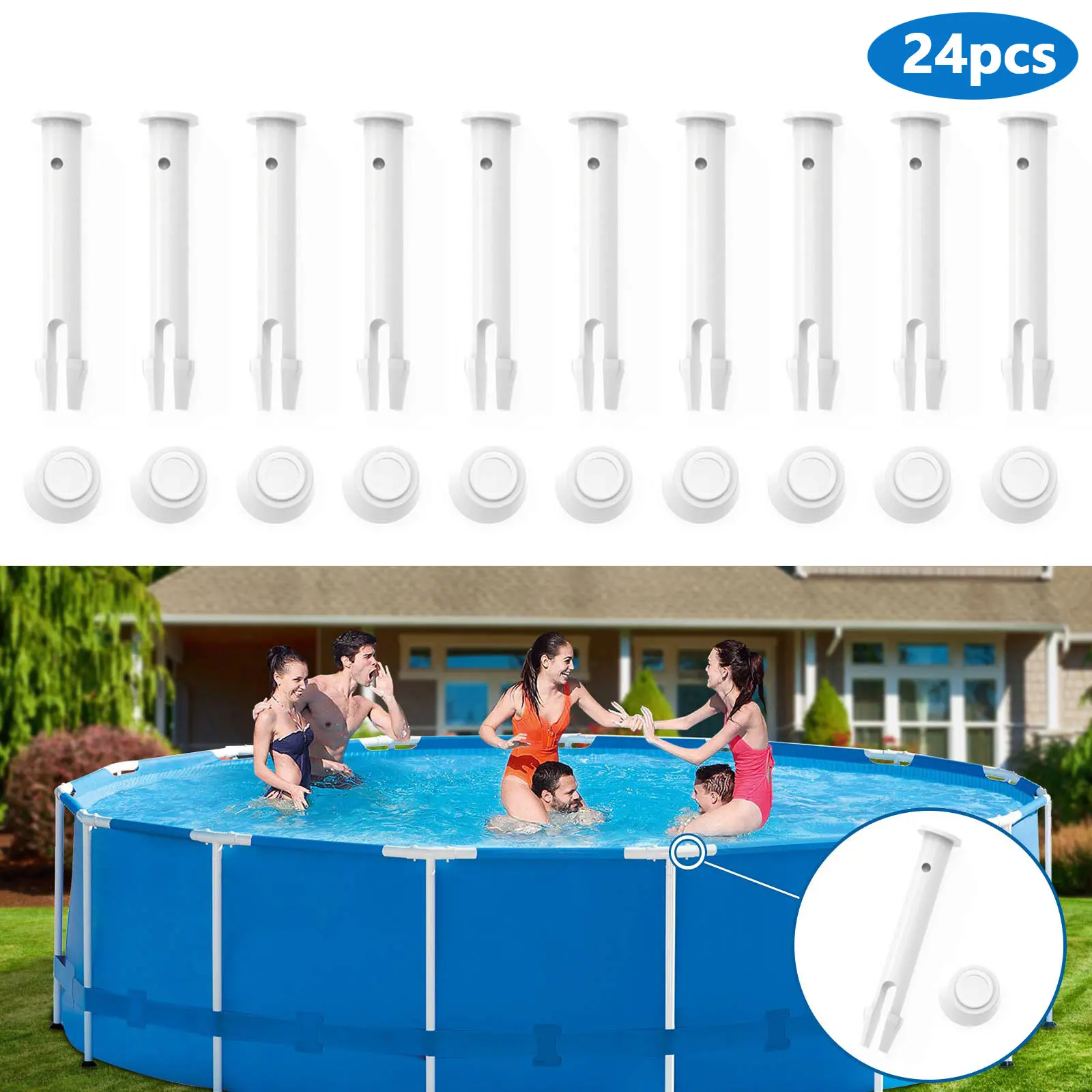 24pcs-Plastic-Pool-Joint-Pin-and-Seal-Pool-Replacement-Parts-for-Summer ...