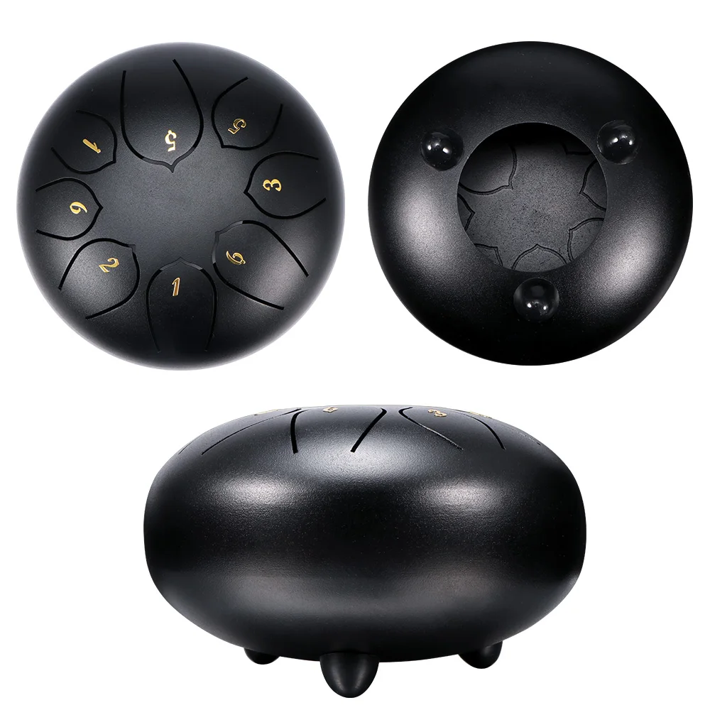 Tongue Drum 6 Inch Steel Tongue Drum 8 Tune Hand Pan Drum Tank Hang ...