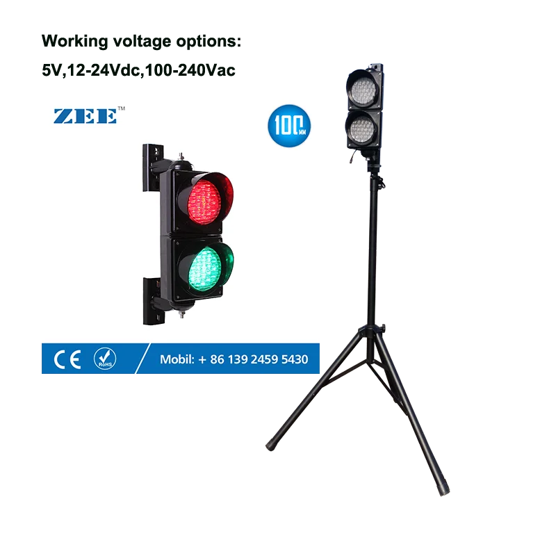 Portable-4-inches-100mm-LED-Traffic-Light-Lamp-Red-Green-Traffic-Signal ...