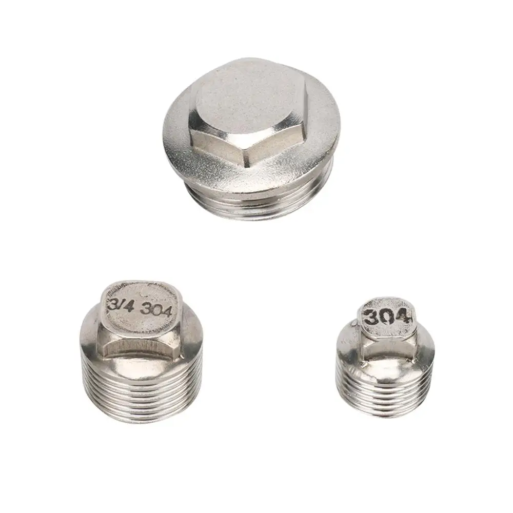 Stainless Steel 1/2" 3/4" 1" Male Thread End Cap Squrae Head End Plug ...