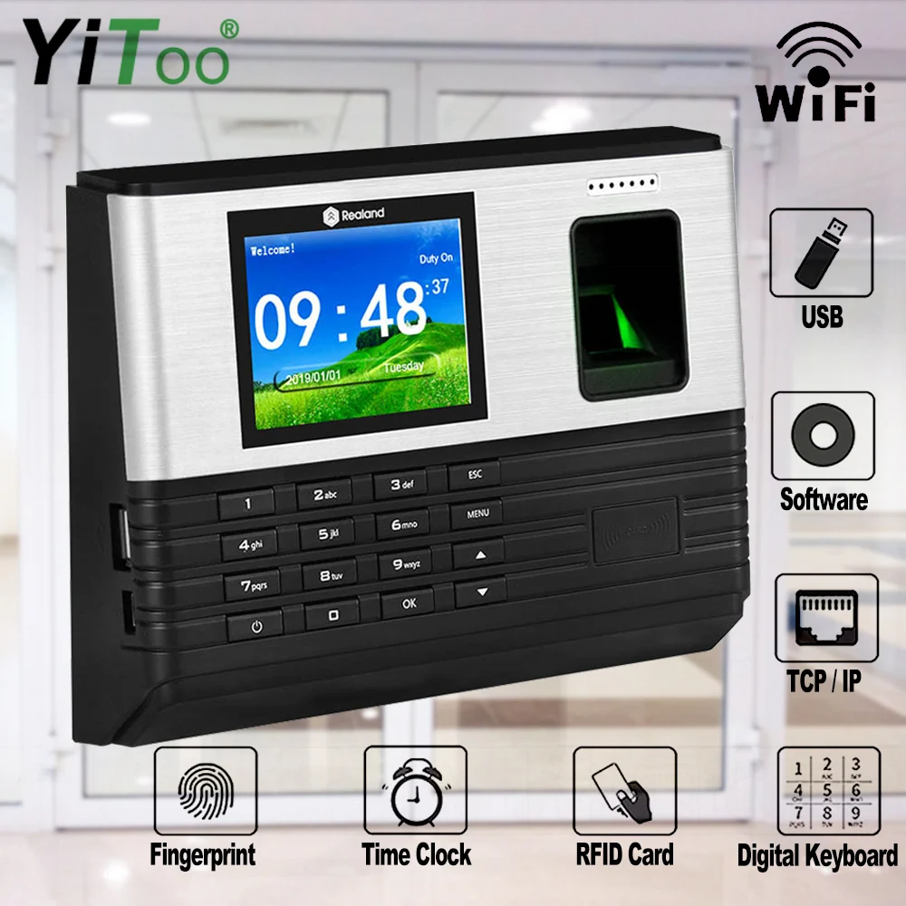 YiToo-2-8inch-Wifi-RFID-Biometric-Fingerprint-Time-Attendance-TCP-IP ...