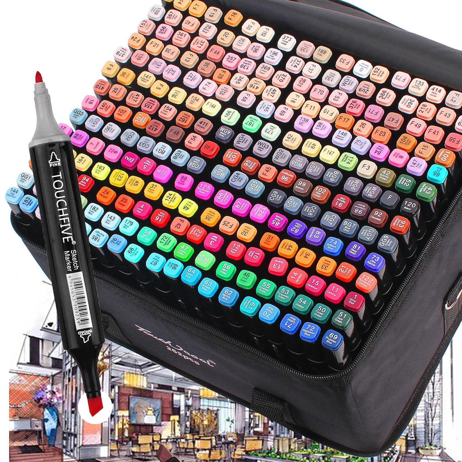 TOUCHFIVE-rotuladores-de-doble-punta-para-dibujo-marcadores-gr-ficos-de ...