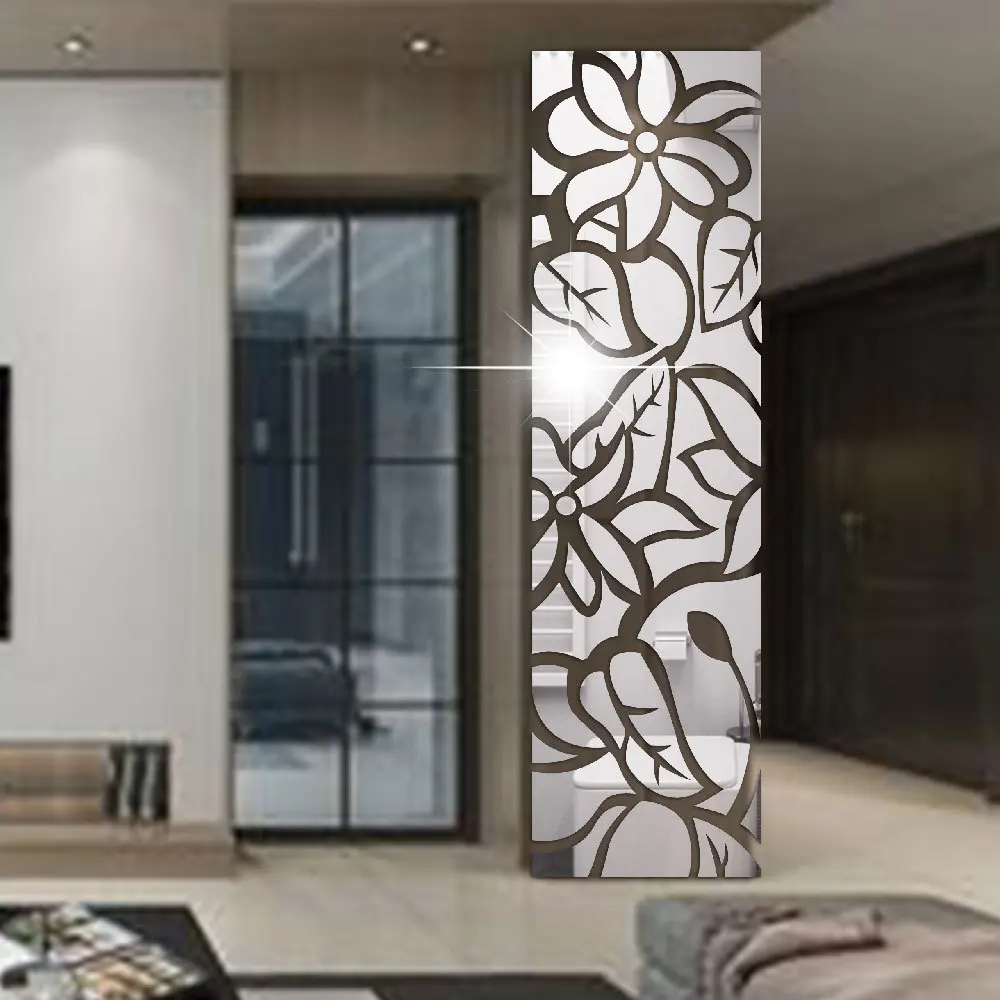 3D-Large-Shiny-Mirror-Wall-Stickers-Decals-Wall-Decor-Room-Flower ...