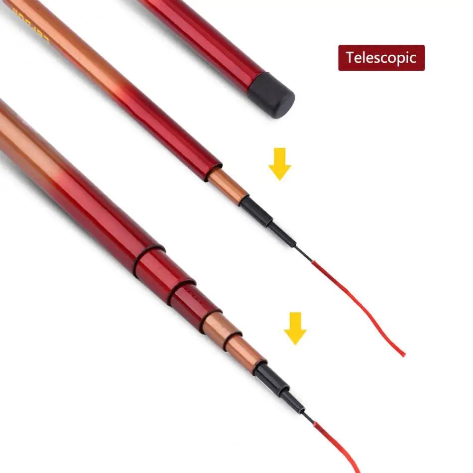 1.8m 2.1m 2.4m 2.7m 3.0m Telescopic Rod Ultra-light Hand Glass Steel ...