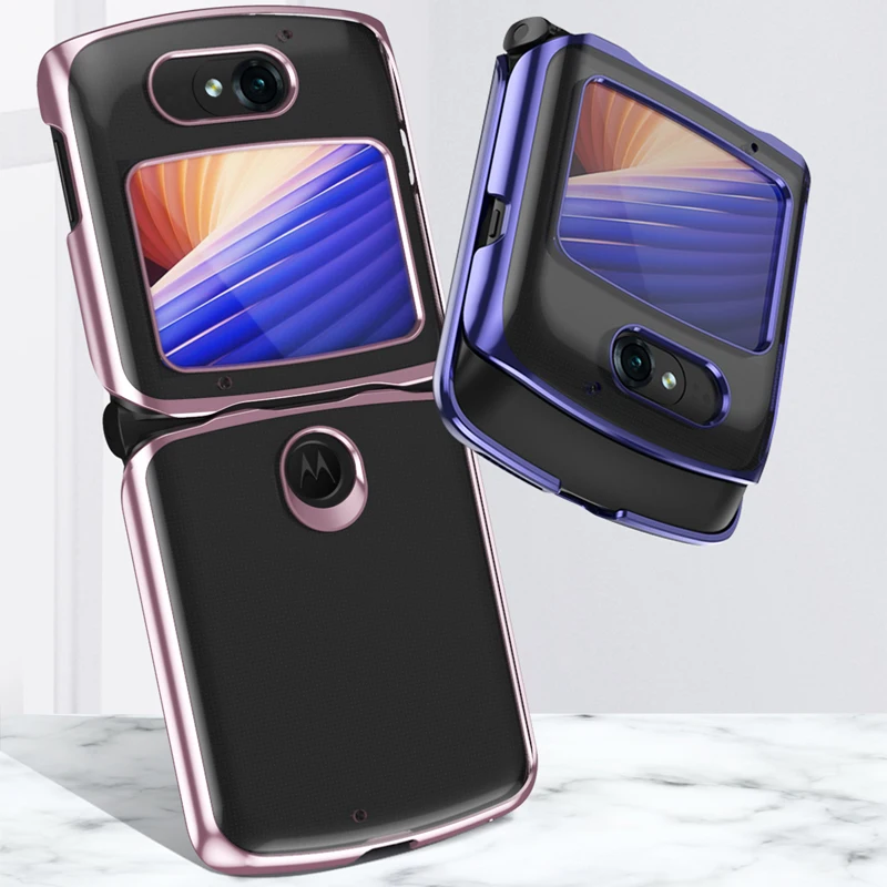 For-Motorola-Moto-Razr-5G-Case-Luxury-Transparent-Electroplating-PC ...