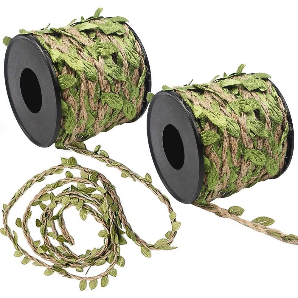 10M-Artificial-Vine-Leaf-Jute-Rope-Decoration-Rattan-Leaf-Garland-Fake ...