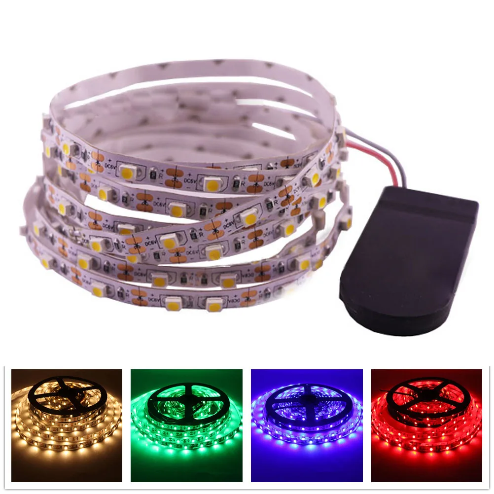 DC-5V-LED-Strip-Light-Waterproof-SMD3528-5MM-8MM-60LEDs-m-Button ...