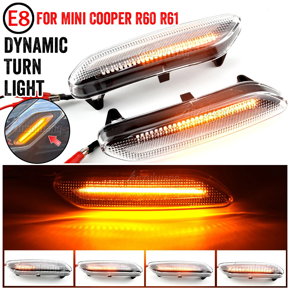Dynamic Flashing Led Side Marker Indicator Lamp For Bmw Mini Cooper R60 ...