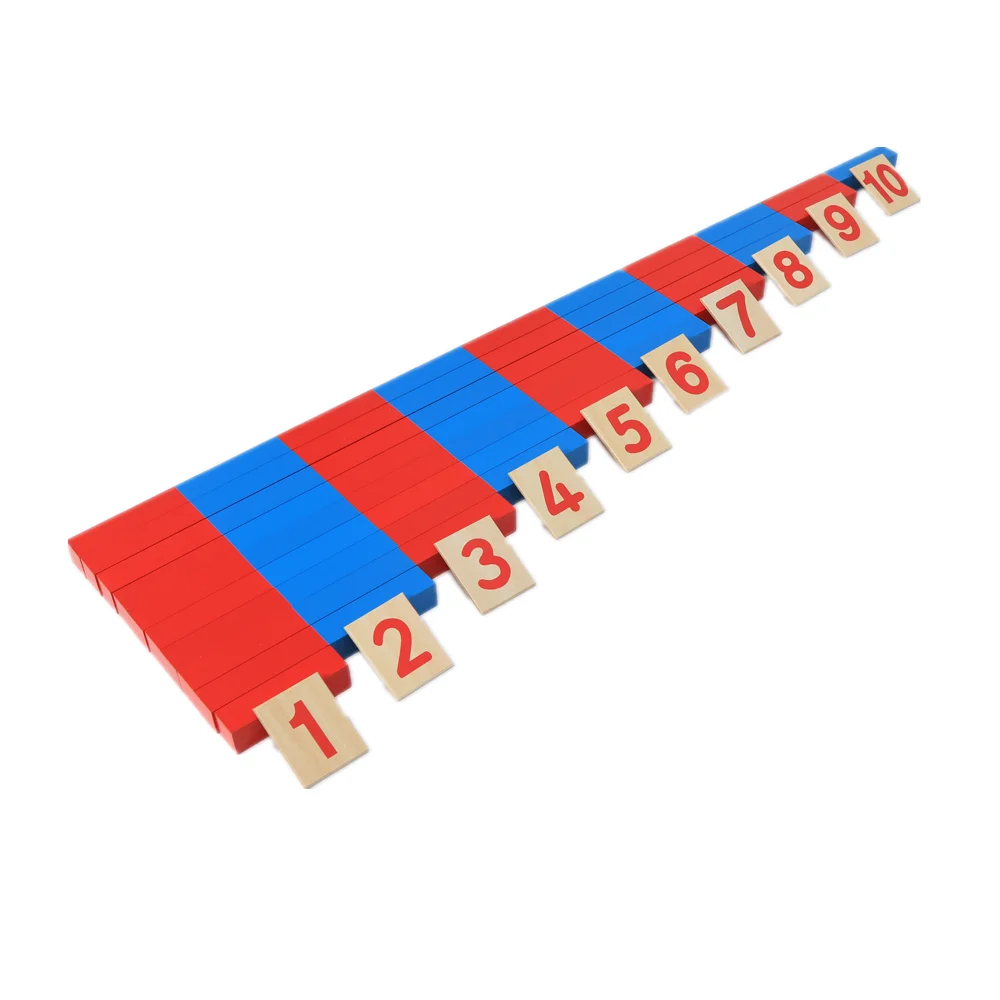 Montessori-Wood-Educational-Toys-Number-Rods-10-100cm-1-10-Numberical ...