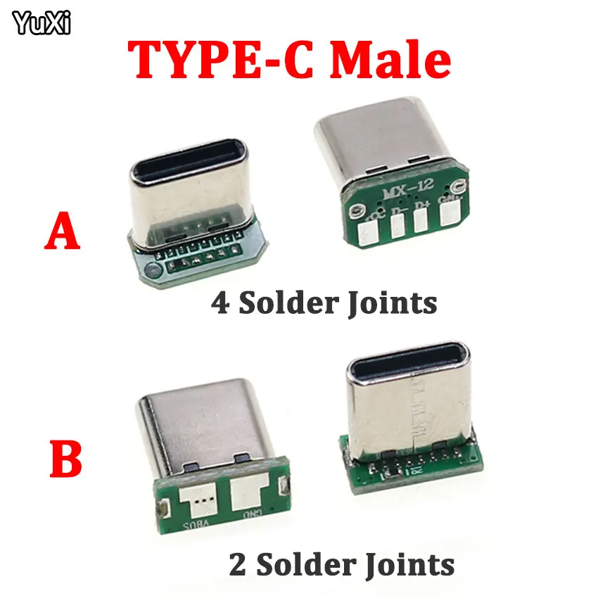 YUXI-1PCS-USB-3-1-Type-C-Vertical-Patch-Board-16pin-4-2Welding-Wire ...