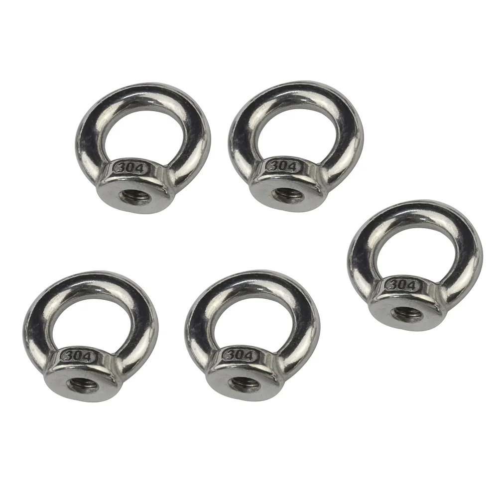 5PCS-DIN582-Lifting-Eye-Nut-Loop-Hole-Ring-Thread-Nut-Stainless-Steel ...