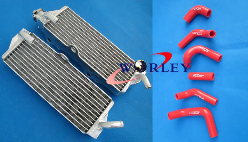 HUSQVARNA TC250 TE 250 TE450 TC450/510 2003 2009 알루미늄 오토바이 라디에이터 + 레드 호스|라디에이터 & 부품| - AliExpress