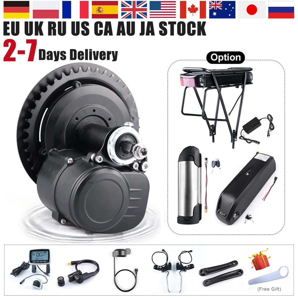 36V 250W eBike Mid Drive Motor tork sensörü elektrikli bisiklet ...