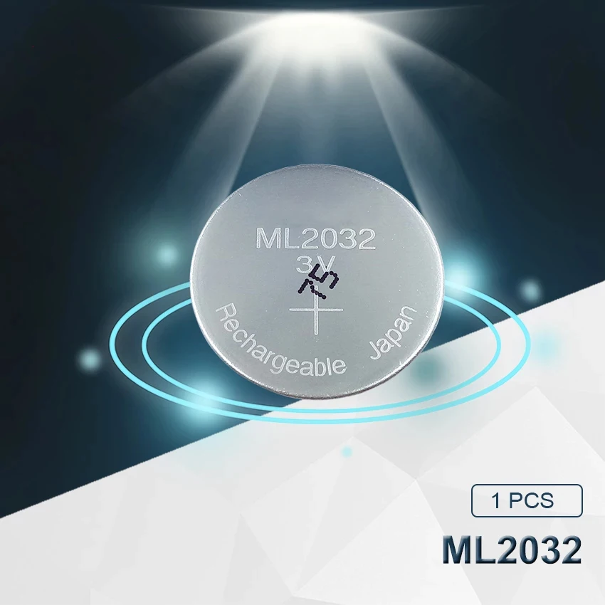 1pc Eaxell Original Ml2032 3v Rechargeable Lithium Battery Button Cell ...