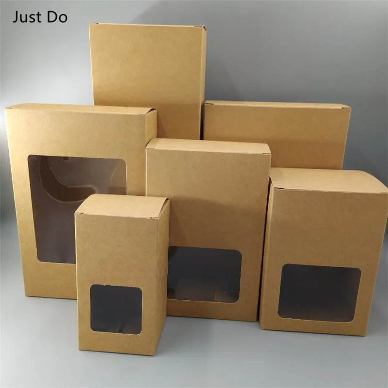 Grote Kraft Kartonnen Dozen Met Clear Pvc Raam Grote Papier Venster ...