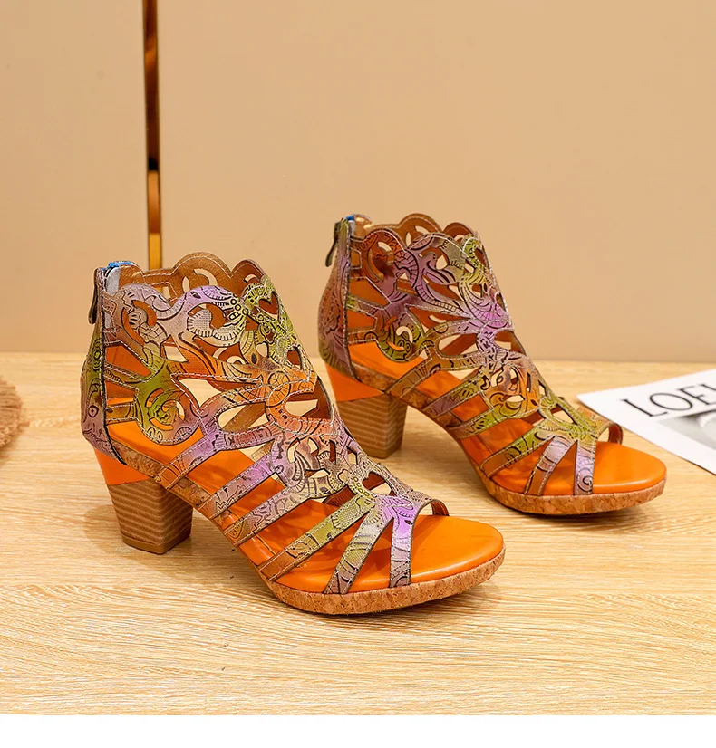 Socofy Women Sandals New Summer Genuine Leather Women Shoes Hand ...