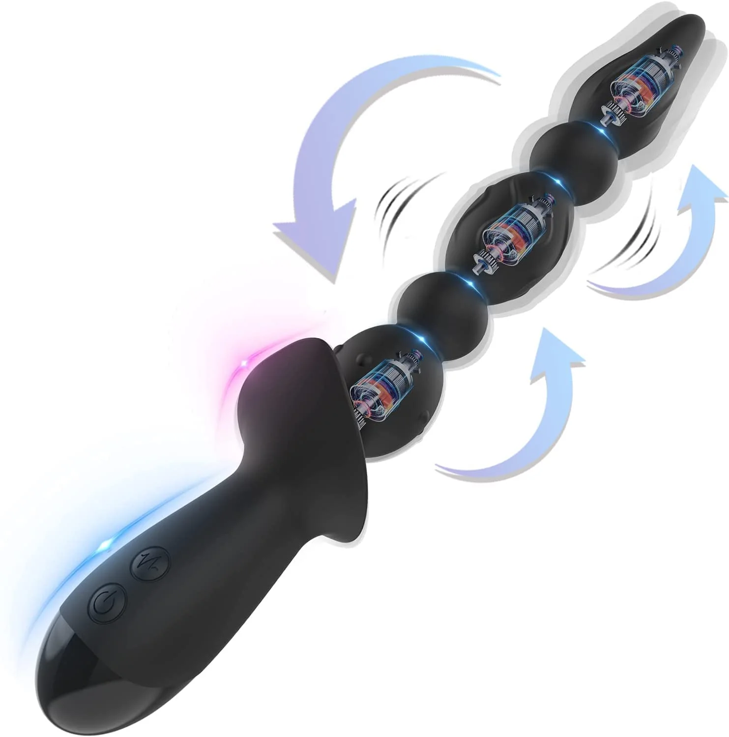 Male Anal Beads Butt Plug Vibrator For Men Long Orgasm Vagina Clit Stimulator Pull Ring ...