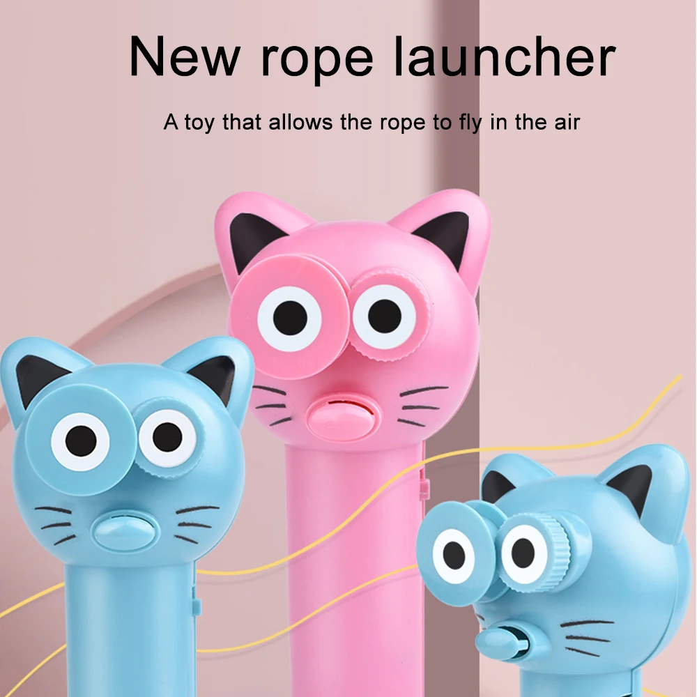 새로운 독특한 로프 발사기 감압 장난감 전기 문자열 로프 프로펠러 스러 스터 대화 형 재미 있은 고양이 장난감 휴일 선물고양이