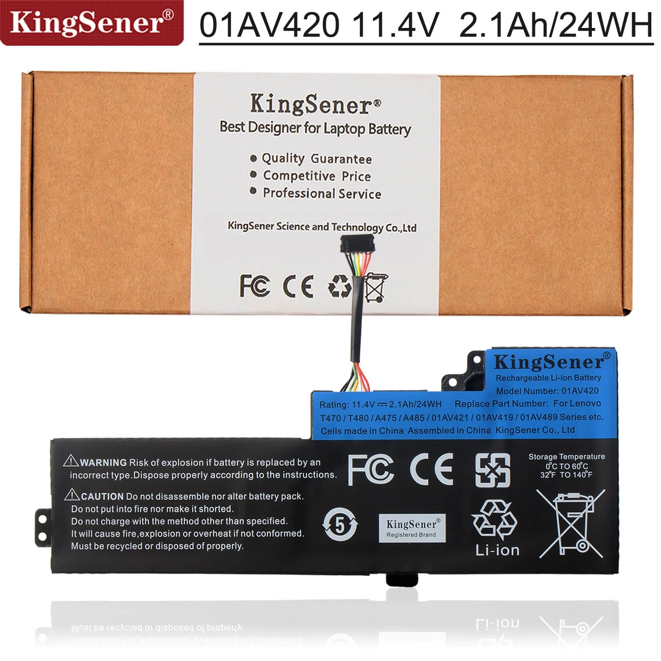 KingSener Internal Battery For Lenovo ThinkPad T470 T480 A475 A485 TP25 ...
