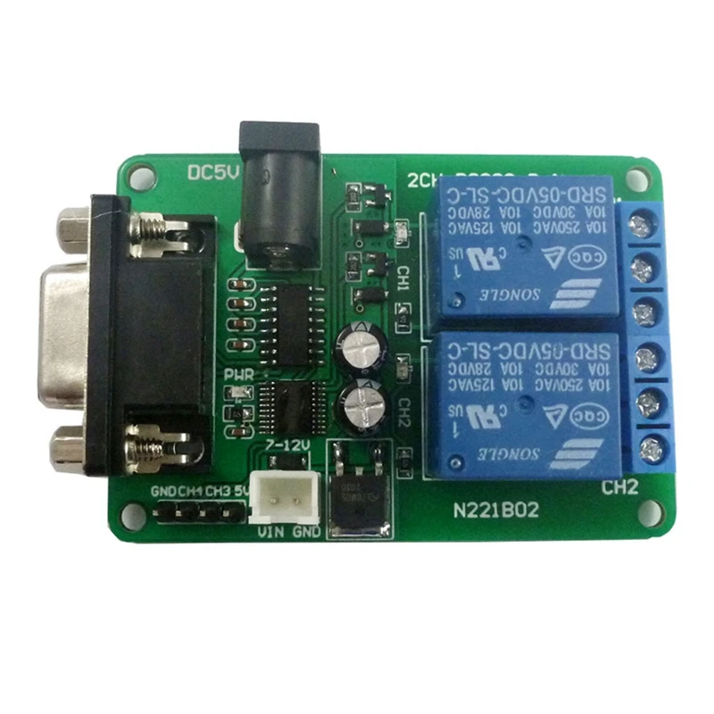 Dc 5v 7.5v 9v 2ch Rs232 Relay Board Remote Control Usb Pc Uart Com ...