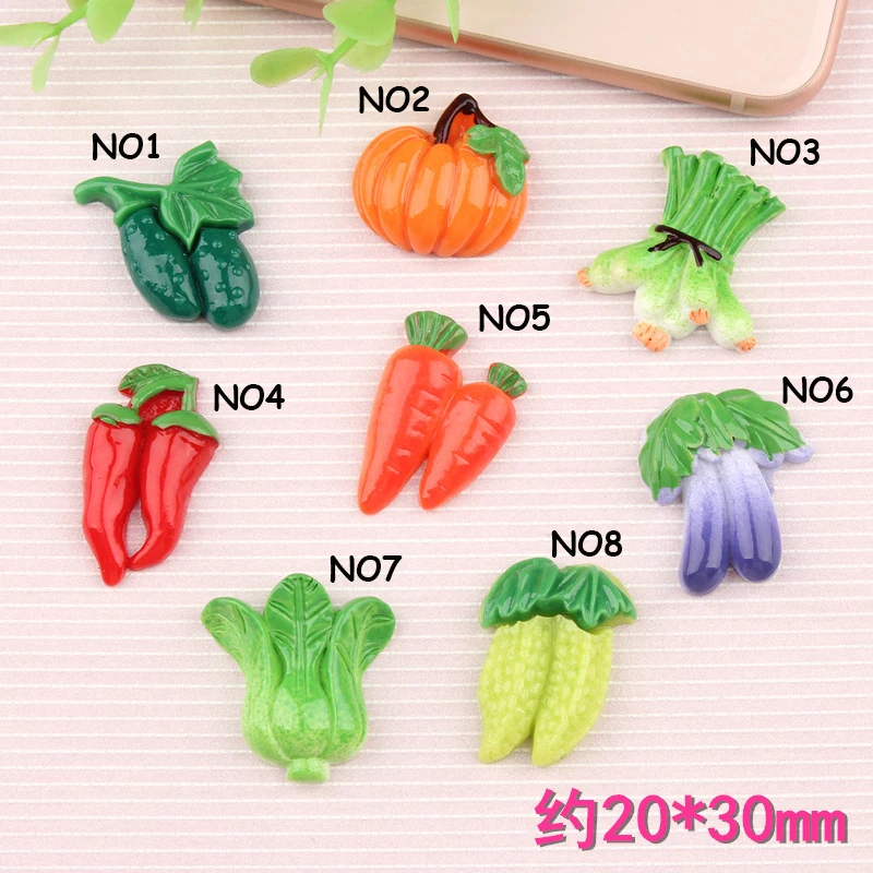 30PCS Charm vegetable resin accessories mobile phone shell beauty DIY ...