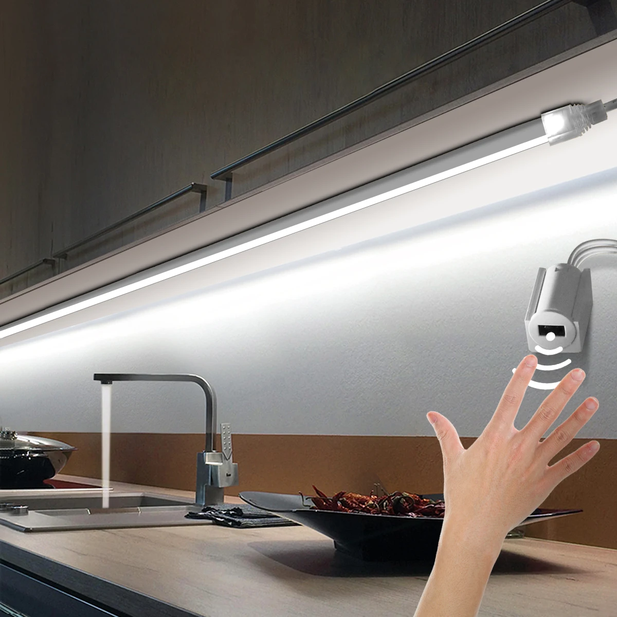 Smart Hand Sweep Neon Lights LED Cabinet Kitchen Lamp Motion Sensor ...