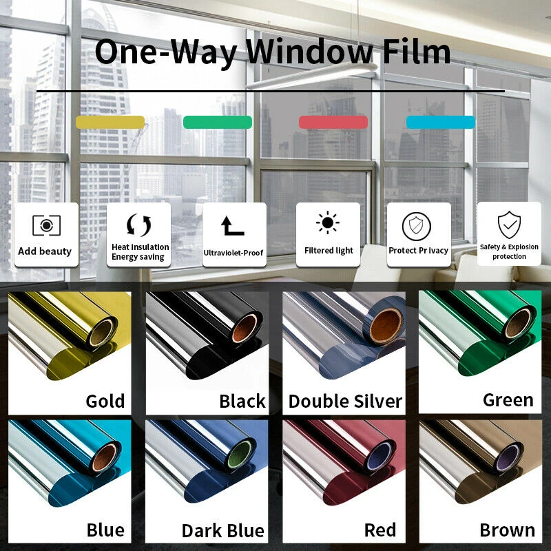 Mirror Reflective Window Film One Way Vision Solar Window Tint Vinyl ...