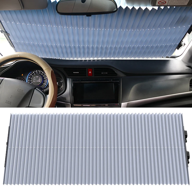 Retractable Car Windshield Sun Shade Curtain UV Protection Sun Visor ...