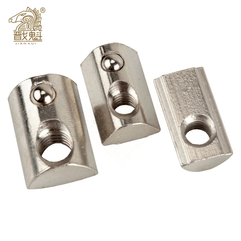 50/20pcs M3 M4 M5 M6 M8 Roll in Spring T-nut with Ball for Aluminum ...