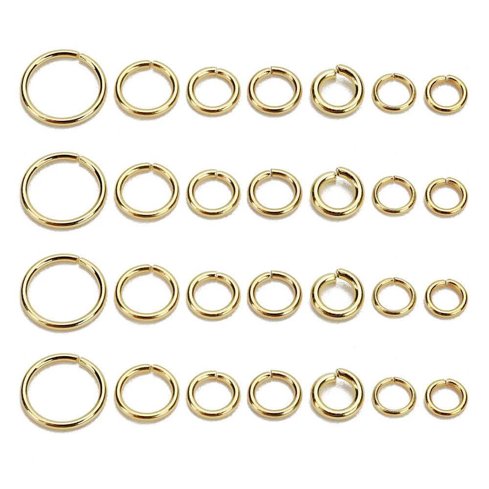 100pcs/lot Stainless Steel Open Jump Ring 4/5/6/8mm Dia Round Gold ...
