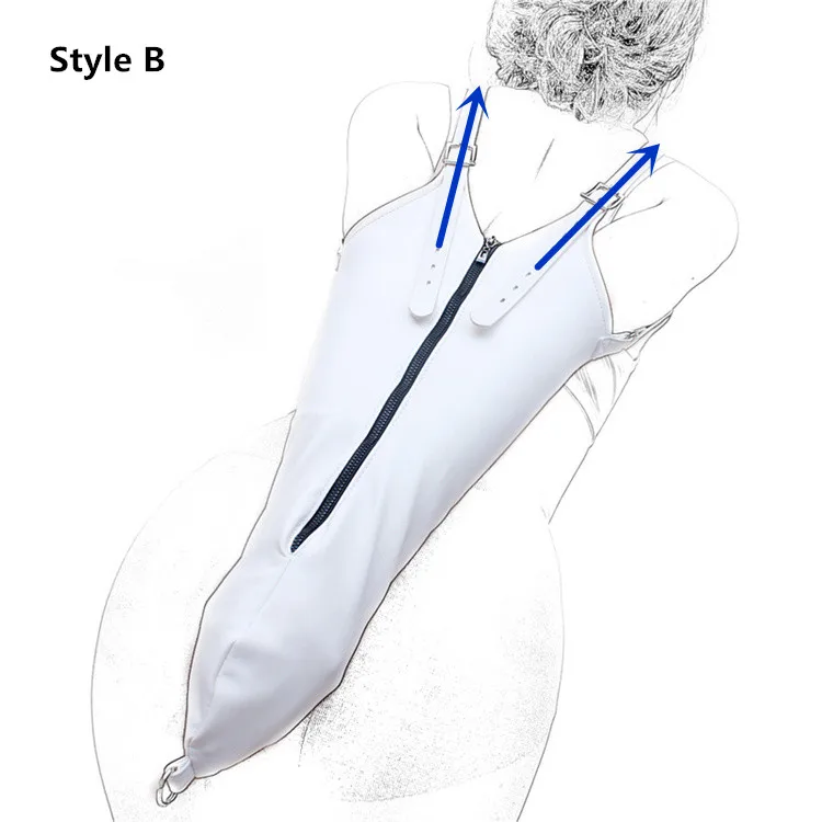 Arm Behind Back Armbinder Restraints Leather Zipper Handcuffs Sex Toys ...